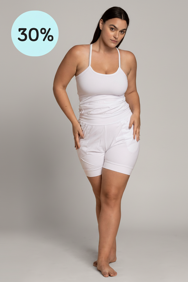 Pure White Short Yoga Jumpsuit | Ripple Yoga Wear