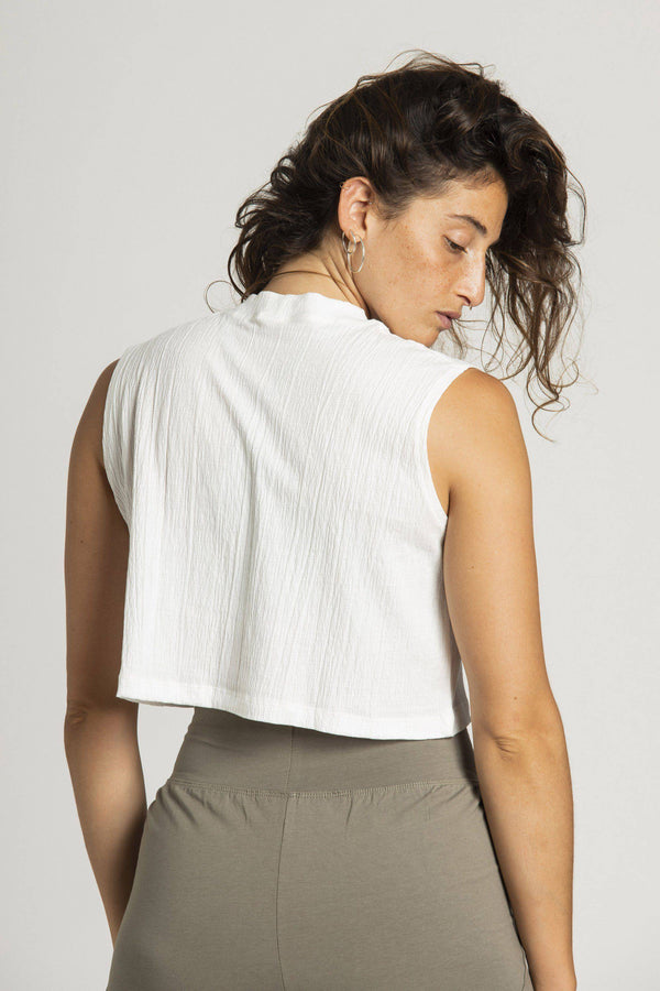 High Neck Crop Box Top | Ripple Yoga Wear